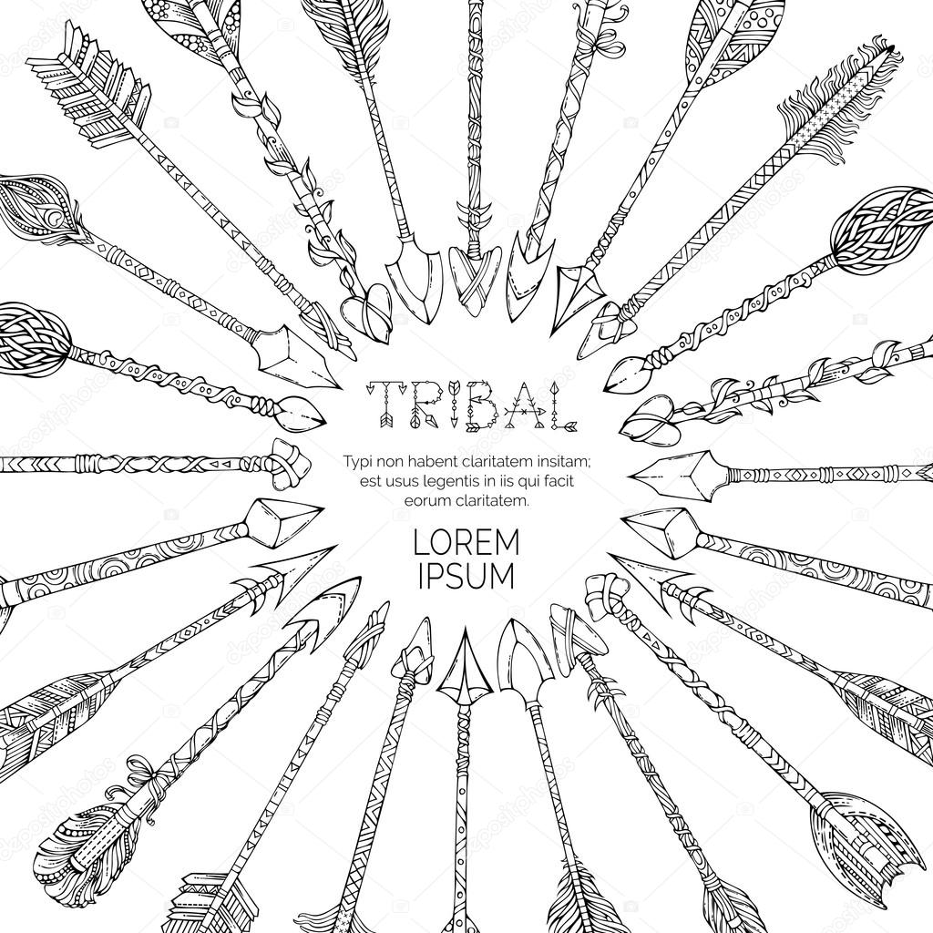 Tribal arrows round frame Stock Vector Image by ©Maljuk #117758170