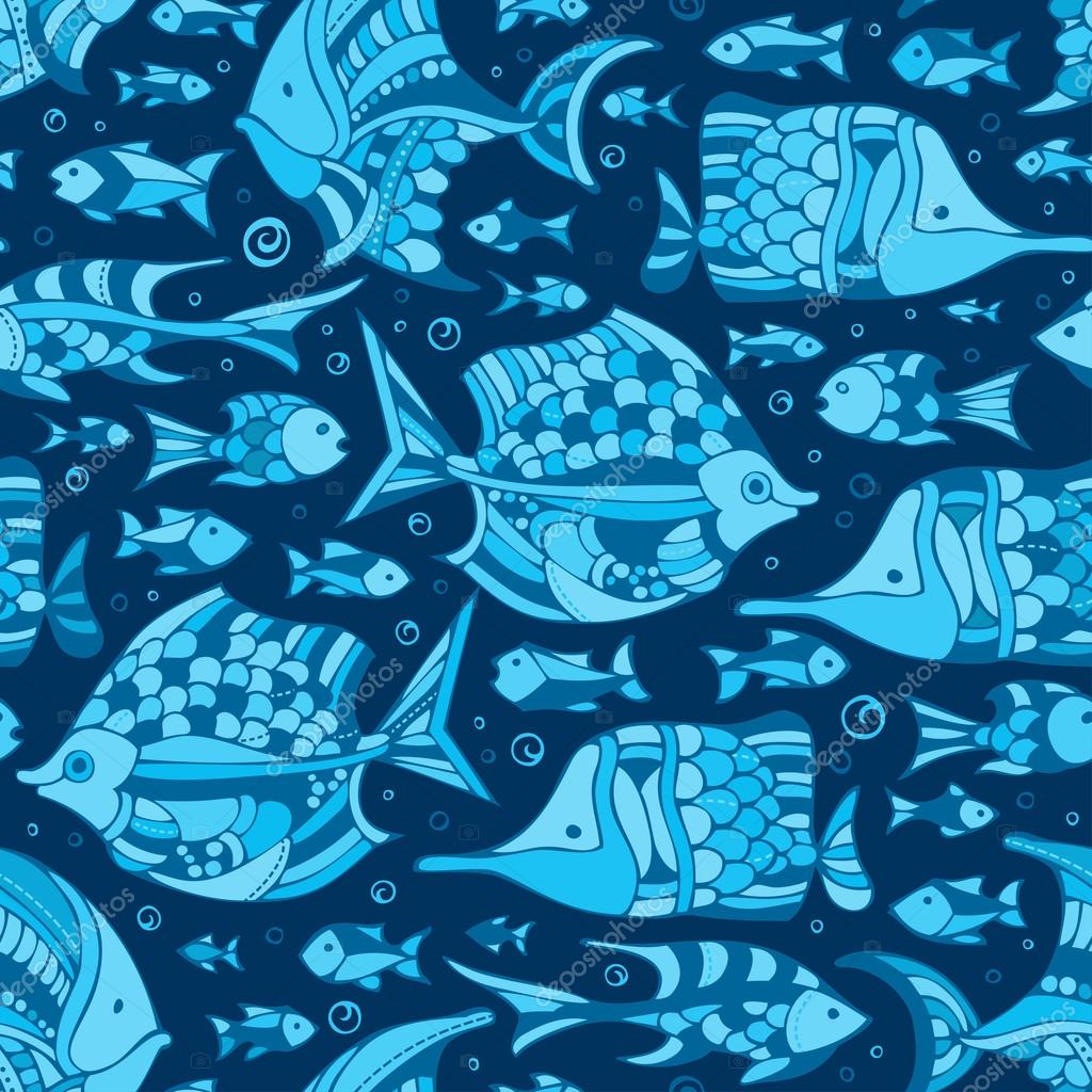 Seamless blue underwater sea pattern Stock Vector Image by ©Maljuk ...