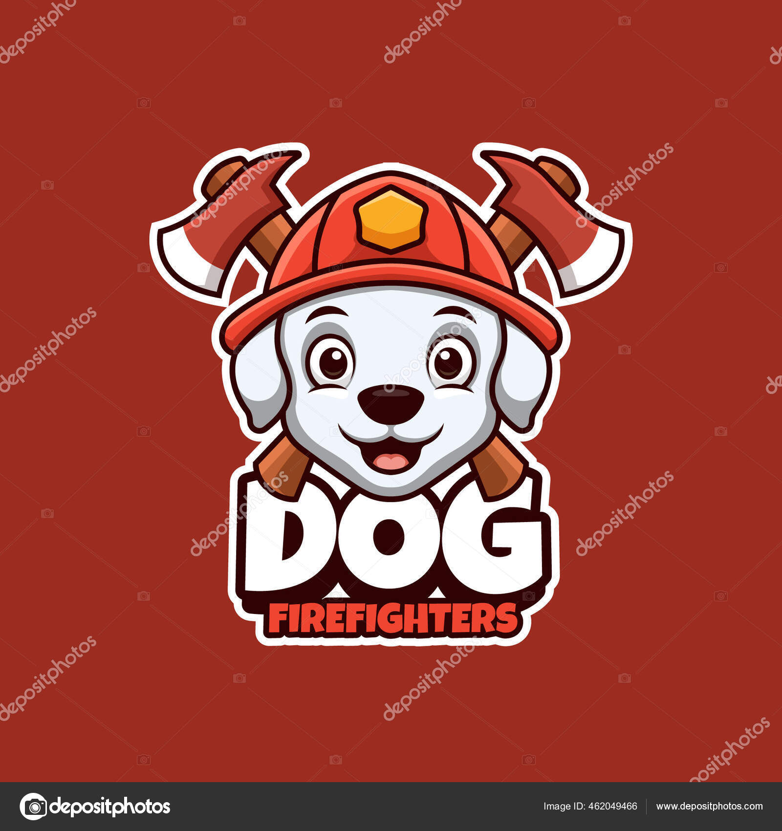 Firefighter Dog Cartoon