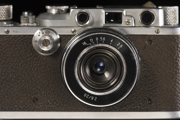 Old vintage camera closeup on wooden background — Stock Photo © Plus69 ...