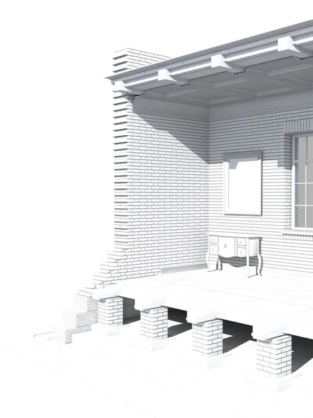 Cross section of brick house — Stock Photo © Iegor.S #75724563