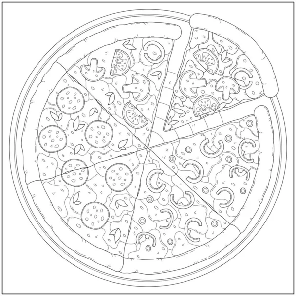 Cheese Pizza Coloring Page