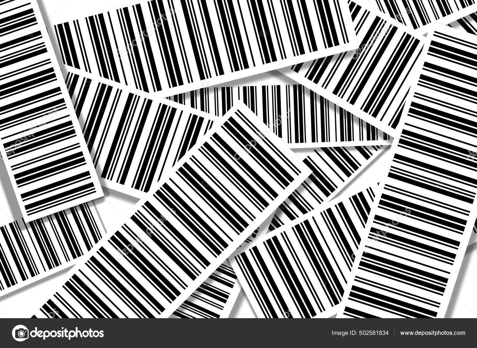 Barcode Abstract Art Design Using Overlapping Stripes Black White ...
