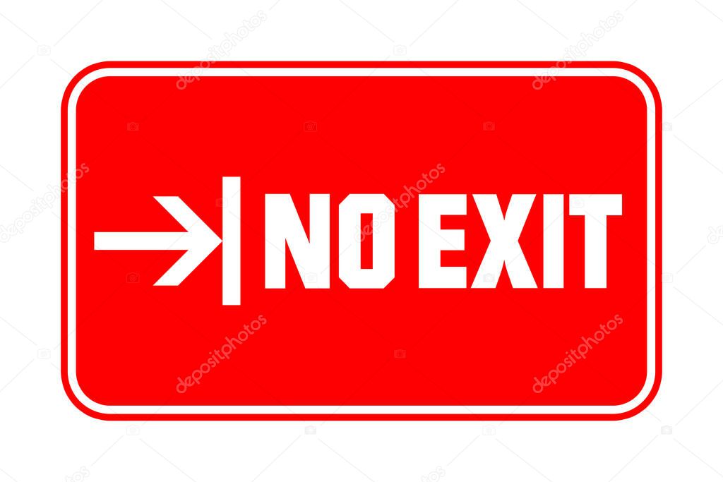 Ningún diseño de señal de advertencia de salida en colores rojo y ...