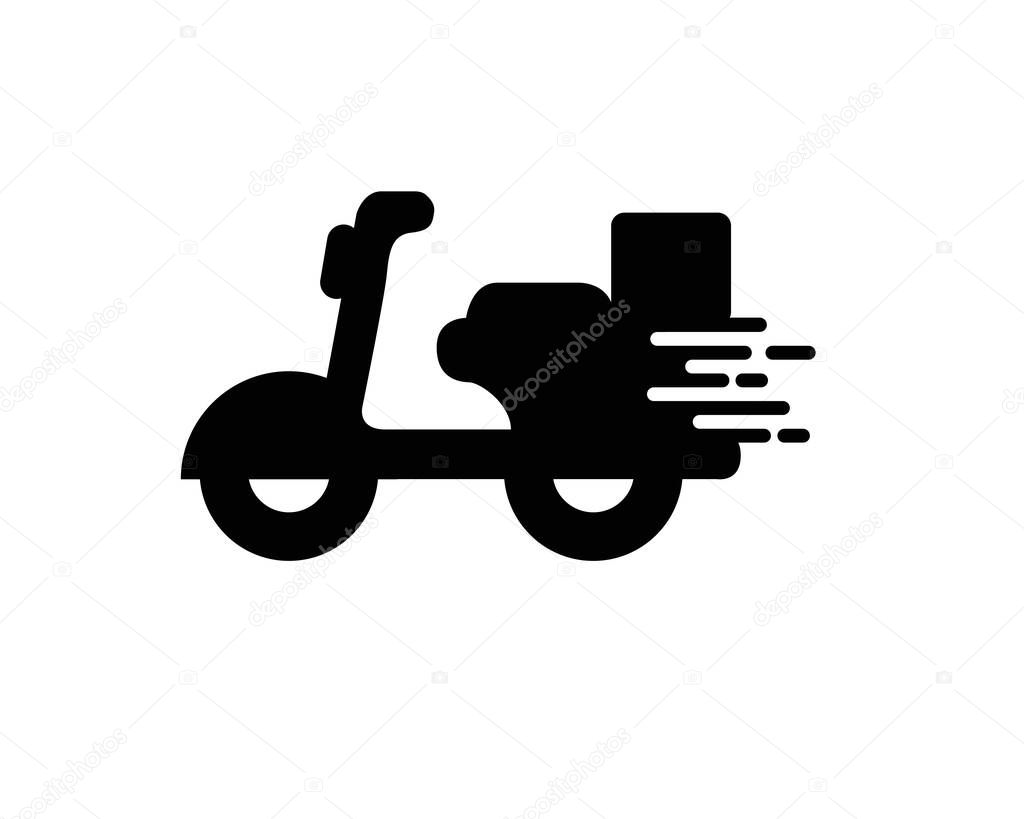 Logotipo de moto y entrega. Icono y Símbolo Vector Plantilla. 2023