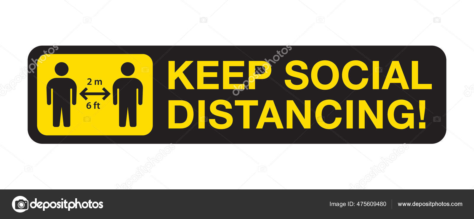 Covid Safety Measure Keep Safe Social Distance Sign Stock Vector by ...