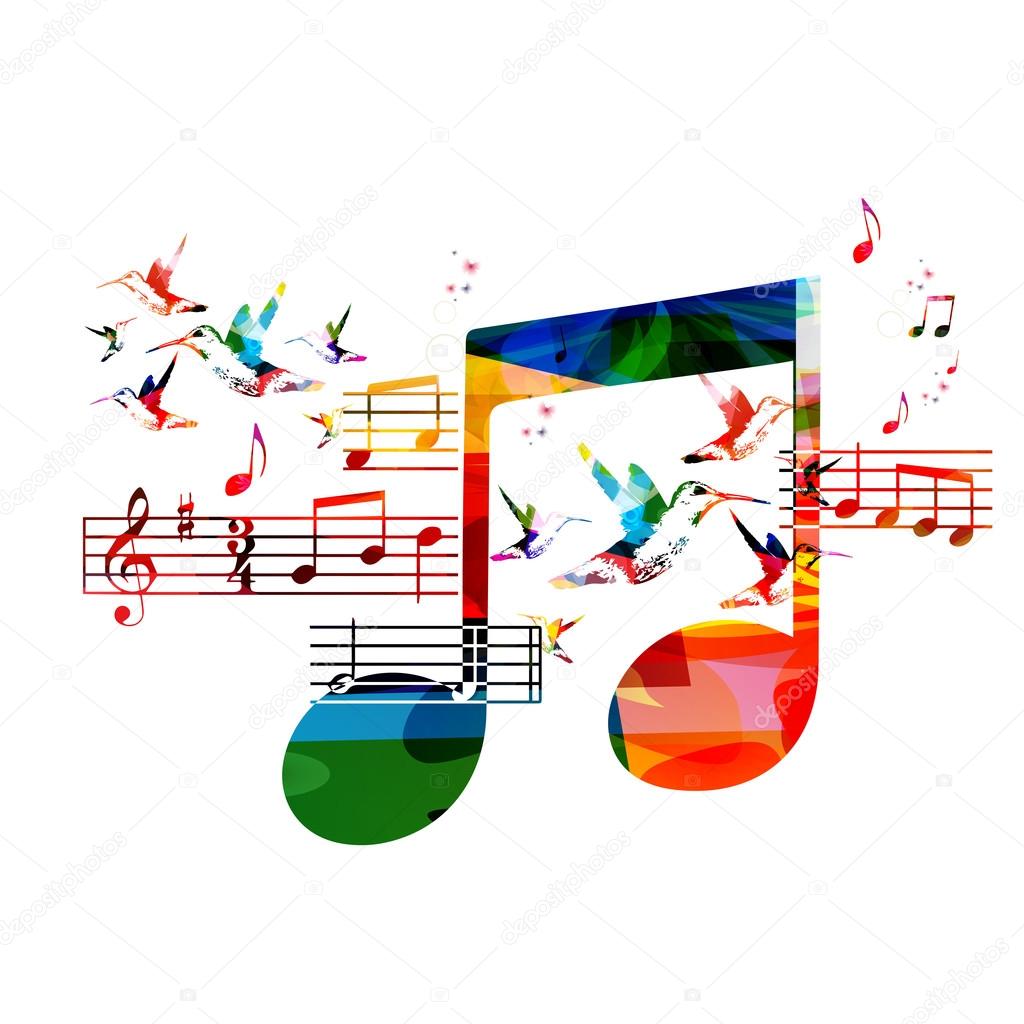 Fargerike Musikknoter Symboler