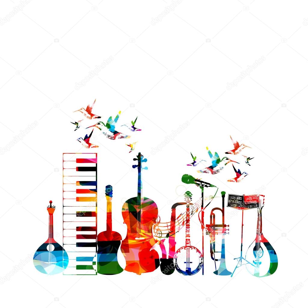 Colorful musical instruments Stock Vector Image by ©abstract412 #109918846