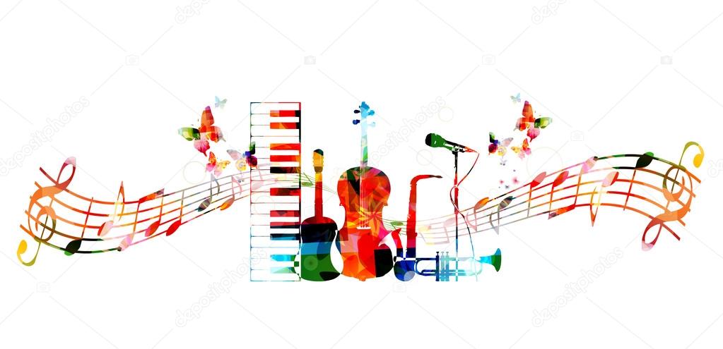 Instrumentos de música coloridos 2025