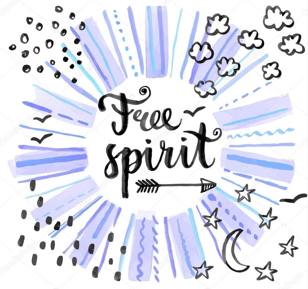Free spirit. Hand drawn background Stock Vector Image by ©Teploleta ...
