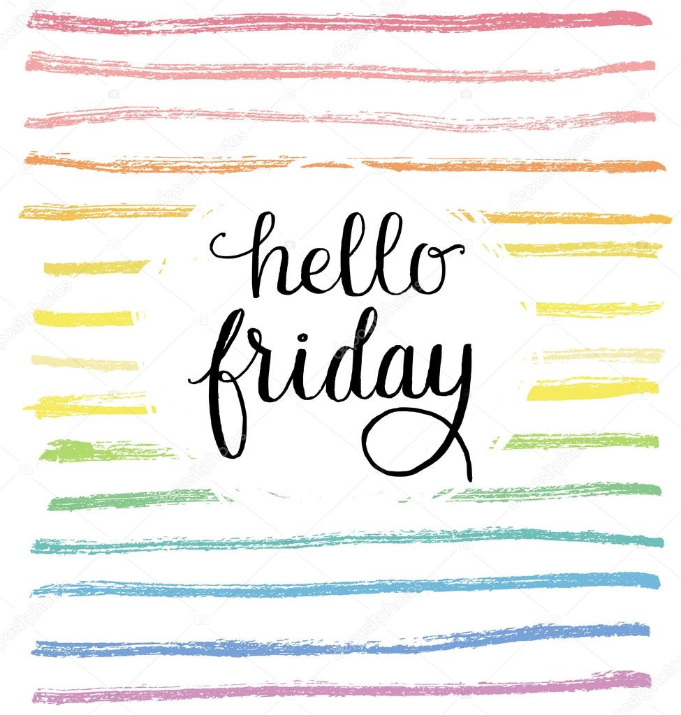 Hello friday type on rainbow background. Stock Vector by ©Teploleta ...