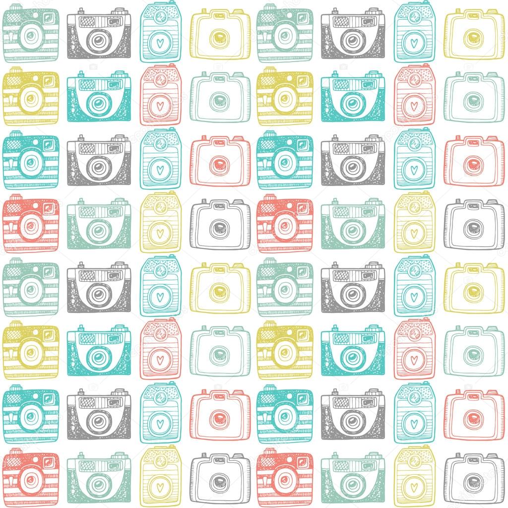 Hand drawn retro cameras Stock Vector by ©Teploleta 92773964