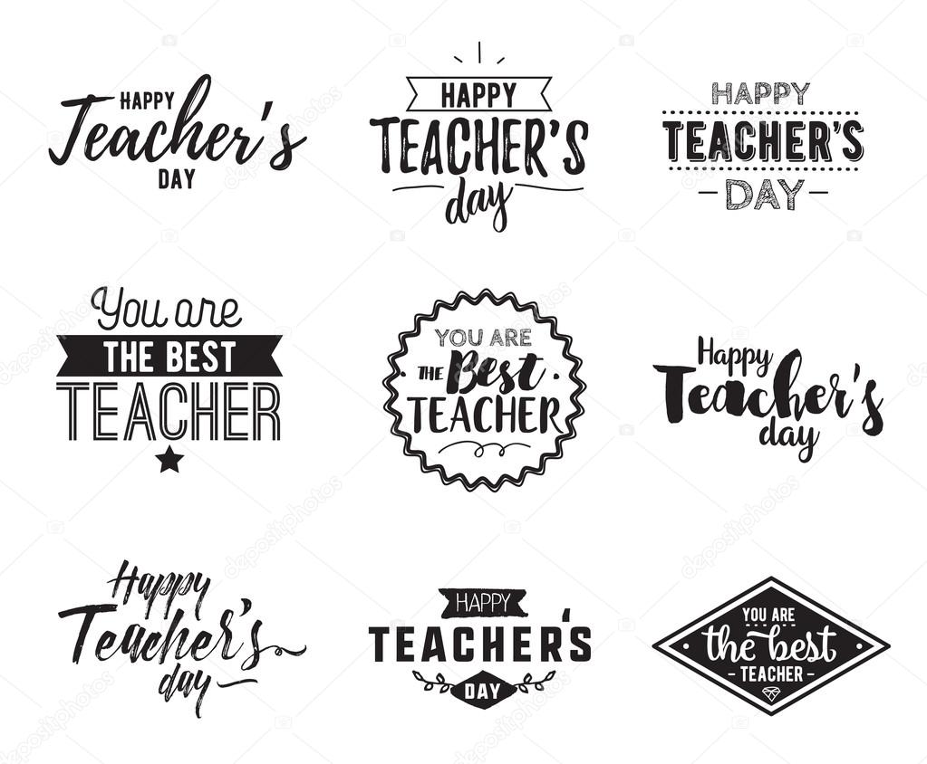 Happy Teachers Day Vector Typography Stock Vector By ©pa3 107723856