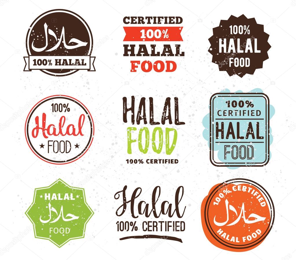 Halal food labels vector set. Badges design. Stock Vector Image by ©pa3 ...