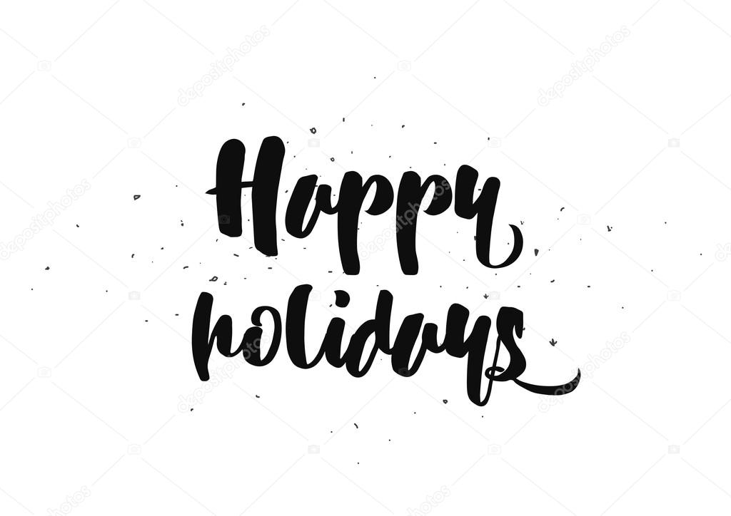 Happy Holidays Black And White Card