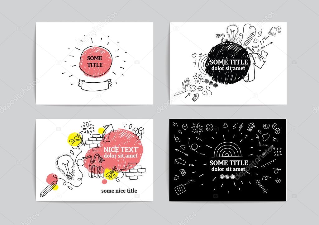 Card design with hand drawn elements Stock Vector by ©pa3 80451504