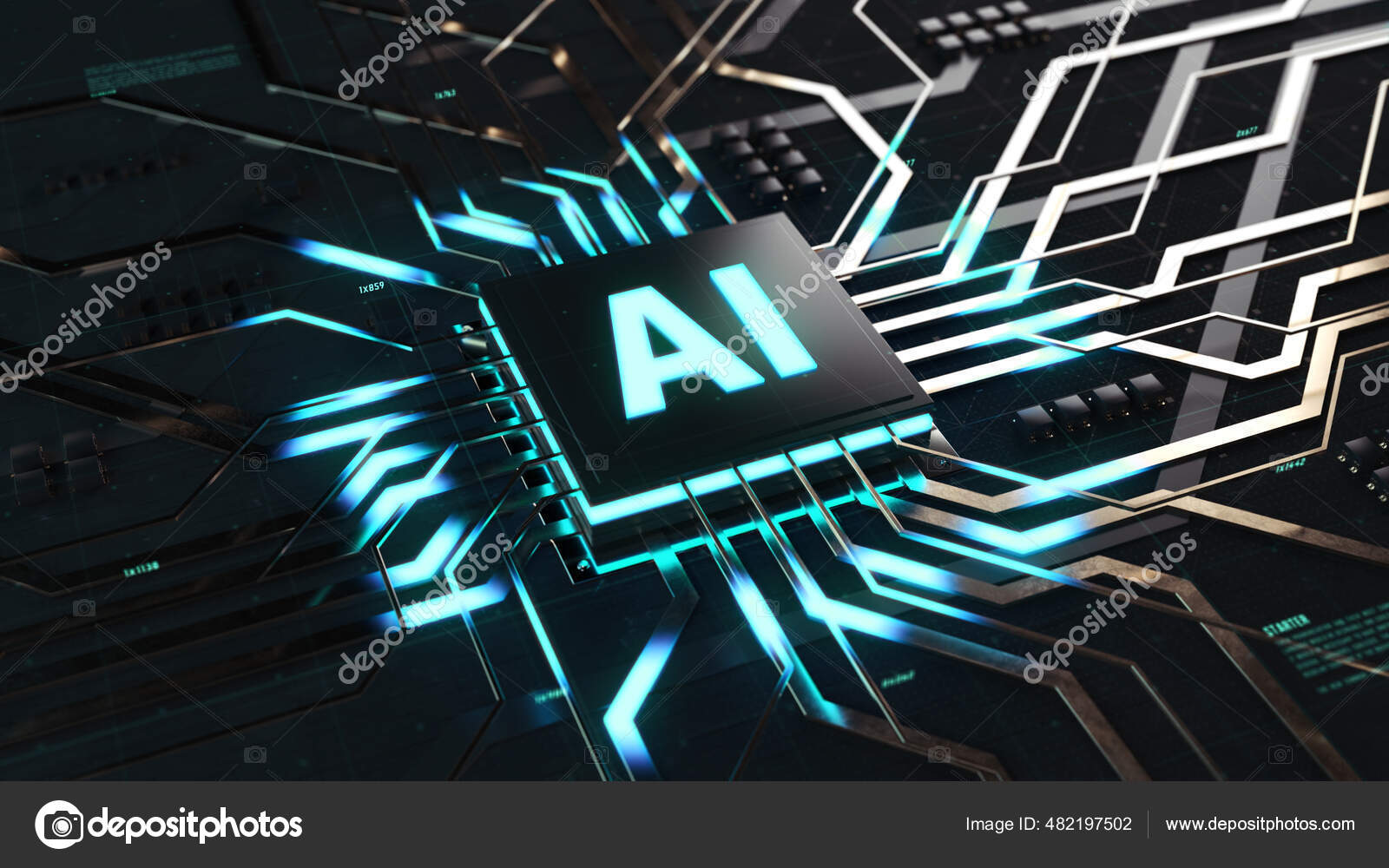 Artificial intelligence visualization animation concept Stock Photo by ...