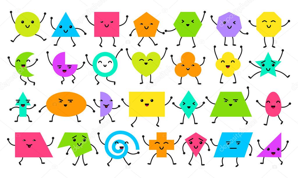 Formas geométricas educativas con patas de manos 2025