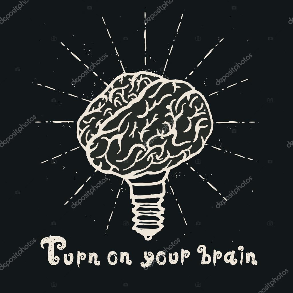 Brain Illustration Typography