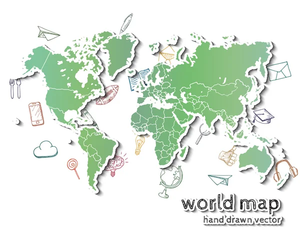 Hand drawn realistic world map. Stock Vector Image by ©awesomedwarf ...