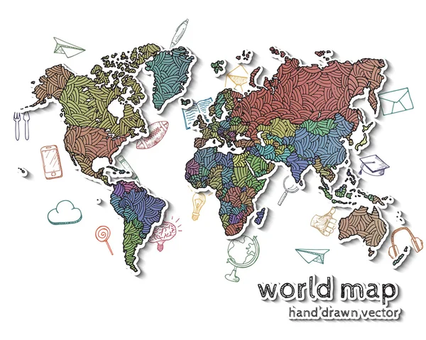 Hand drawn realistic world map. Stock Vector Image by ©awesomedwarf ...