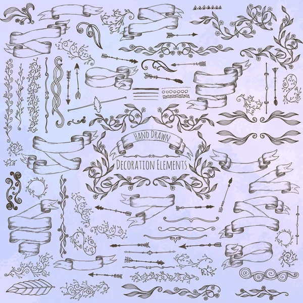 Set of vintage elements (frames, headers, rulers) — Stock Vector ...