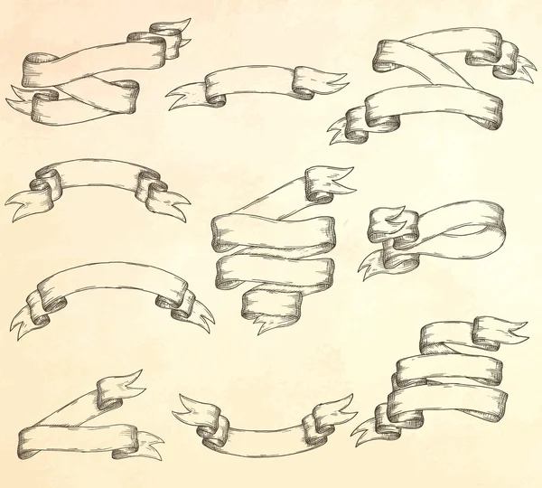 Set of Vintage Ribbons for your Text - in vector Stock Vector Image by ...