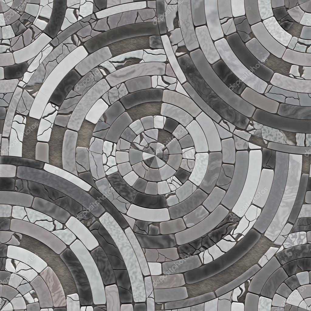 Cobble circular mosaic. Seamless texture of paving stones. Patte Stock ...