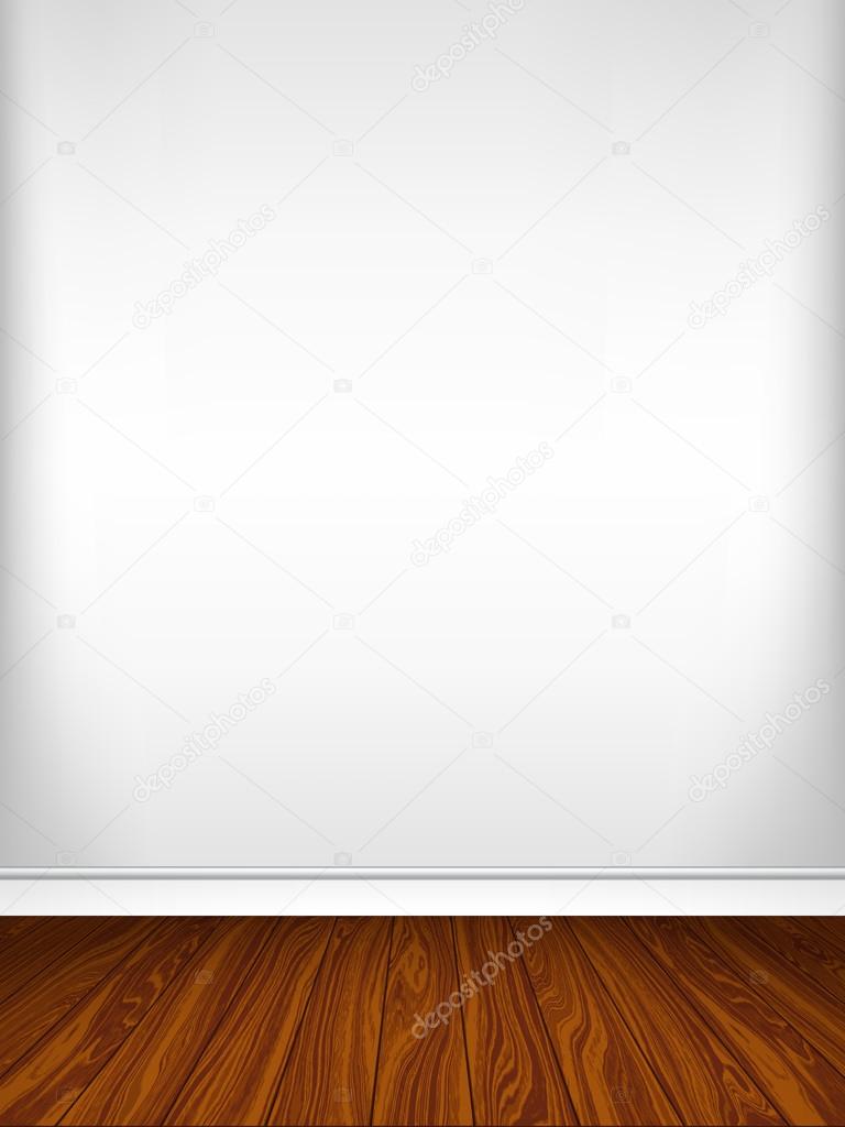 Empty white wall and parquet. Interior empty room. Vector illust Stock ...