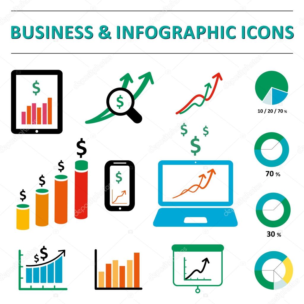 Business infographic icons Stock Vector by ©marnikus 81698204