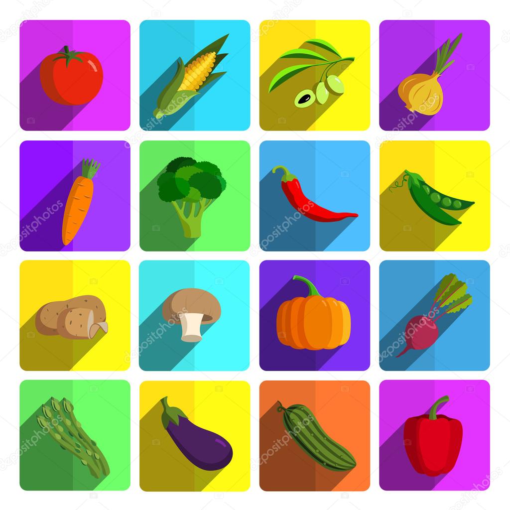 Moderno vector vegetal icono conjunto 2024