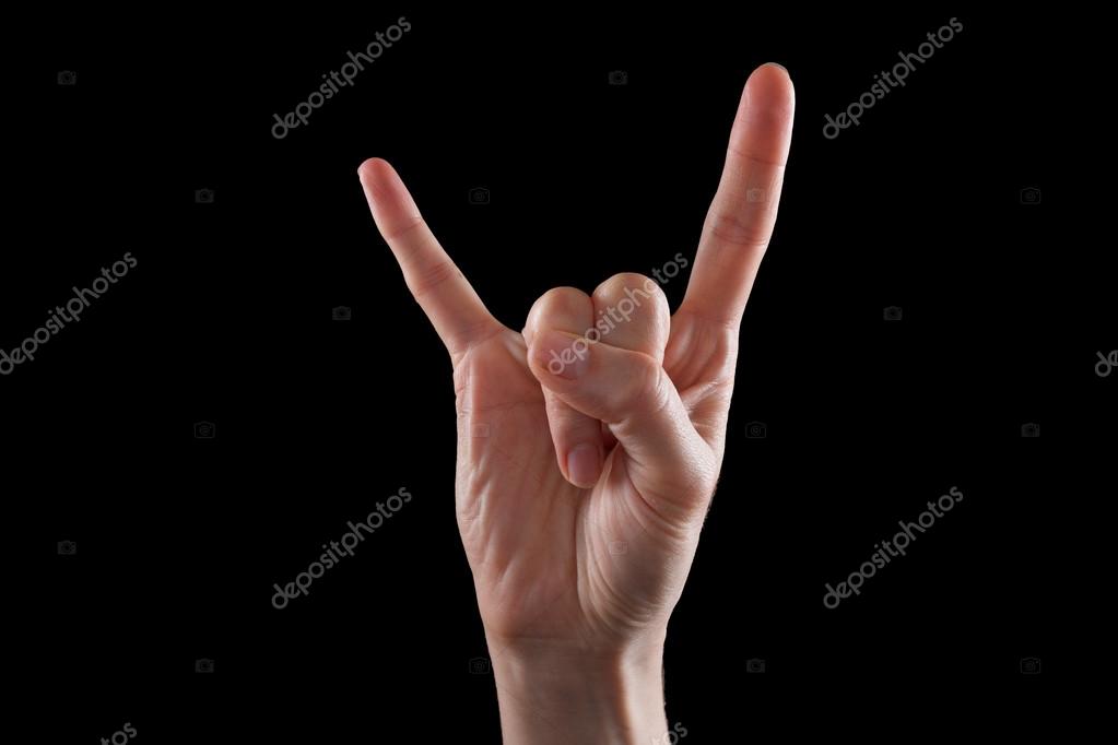 Human hand gesture isolated. Rock sign. Stock Photo by ©BravissimoS ...