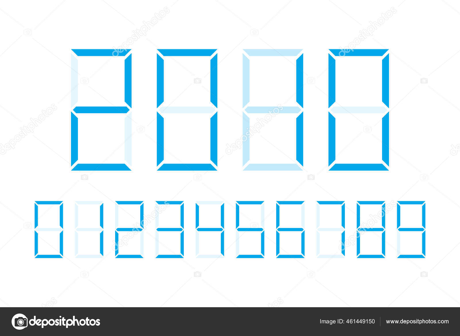 Digital Numbers Vector Design Illustration Isolated White Background ...