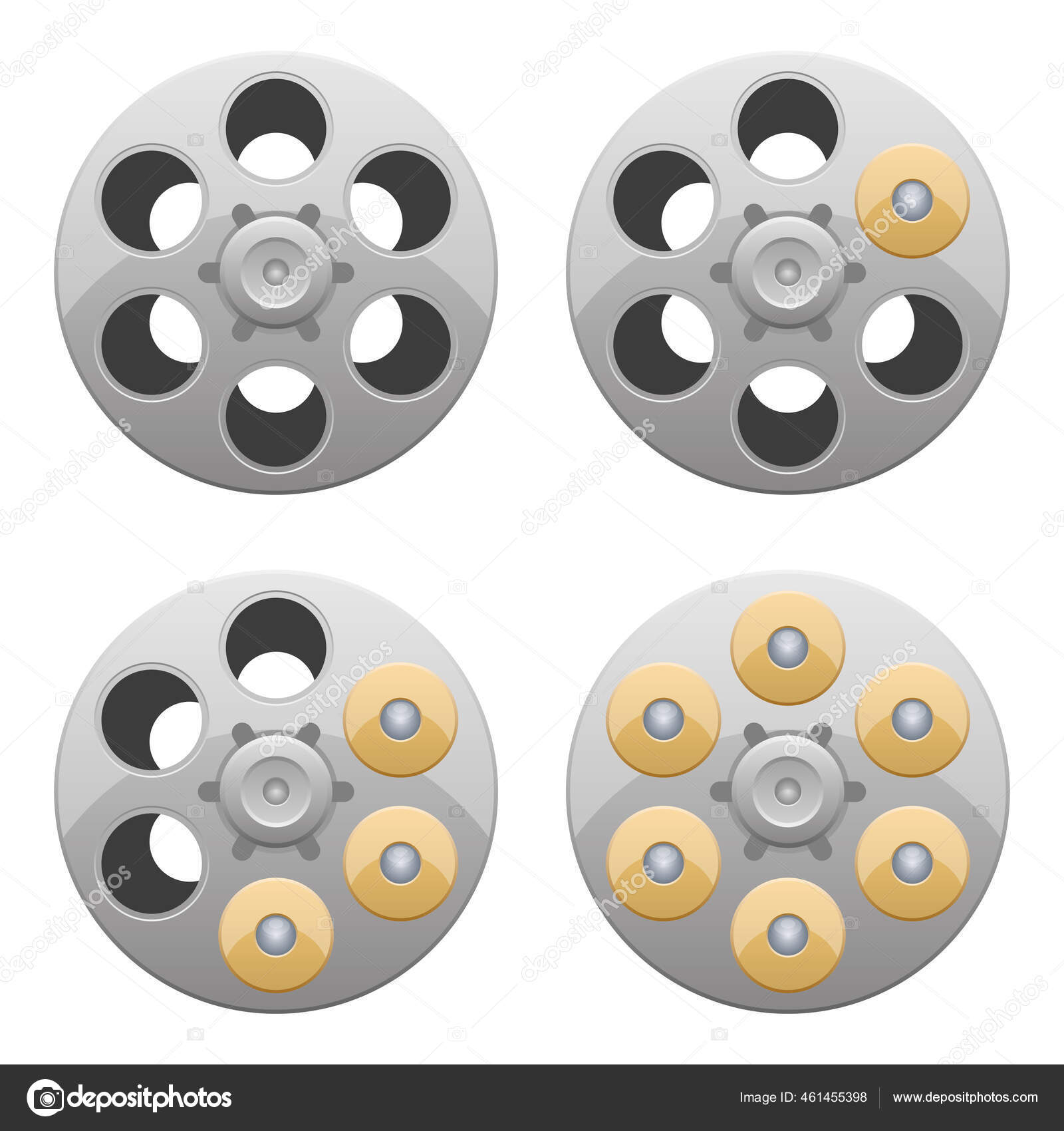 Revolver Cylinder Vector Design Illustration Isolated White Background ...