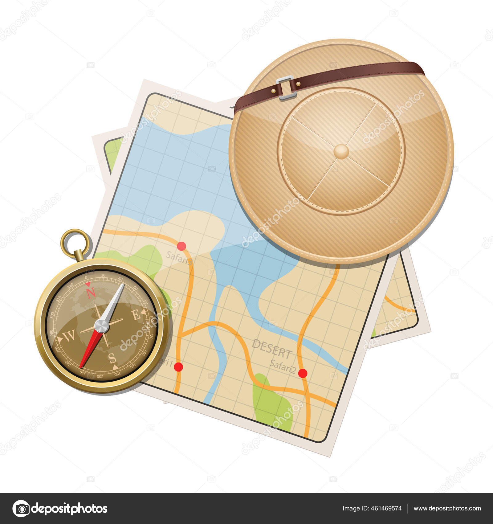 Africa Safari Map Vector Design Illustration Isolated White Background ...