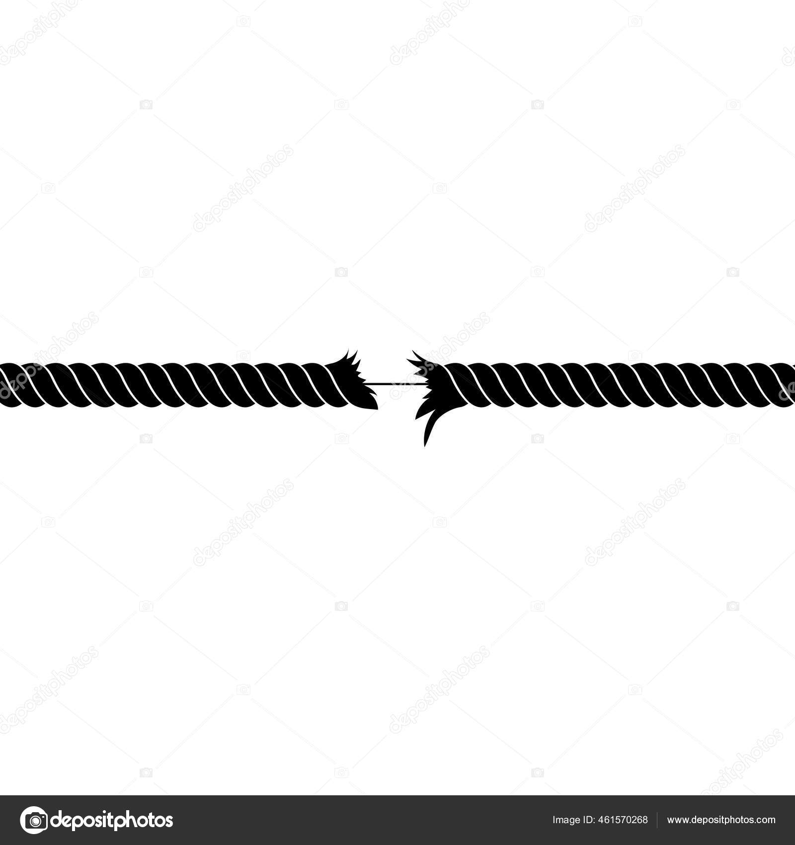 Broken Rope Vector Design Illustration Isolated White Background Stock ...
