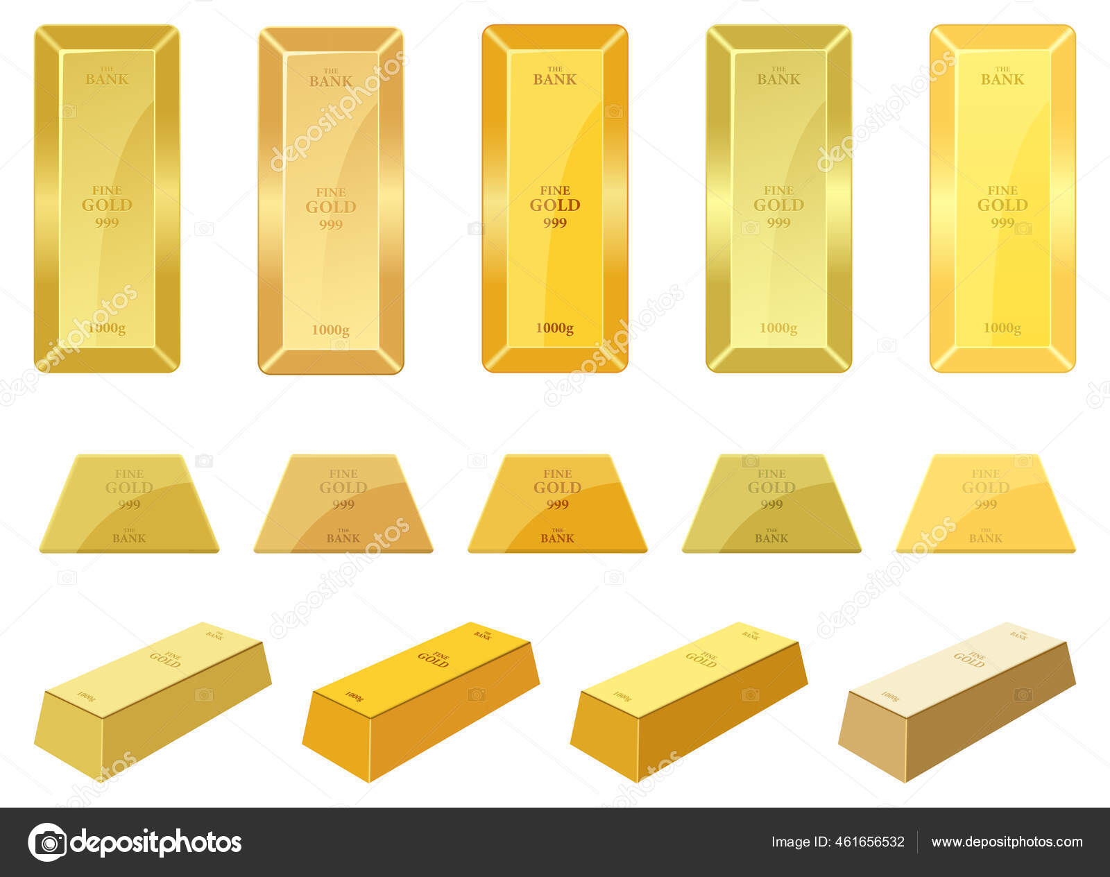 Gold Bar Vector Design Illustration Isolated White Background Stock ...