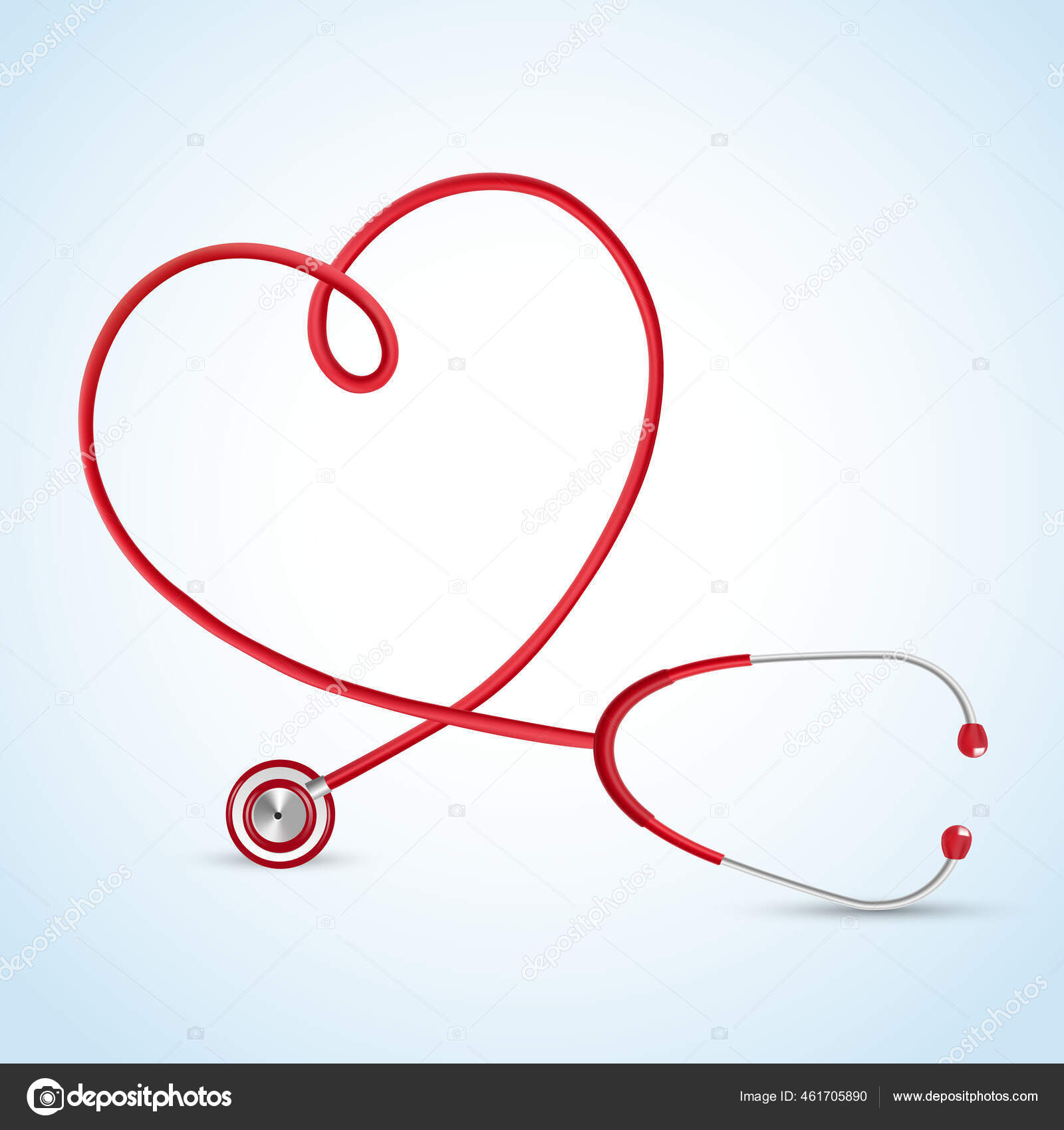 Realistic Red Heart Stethoscope Designed May International Nurse Day ...