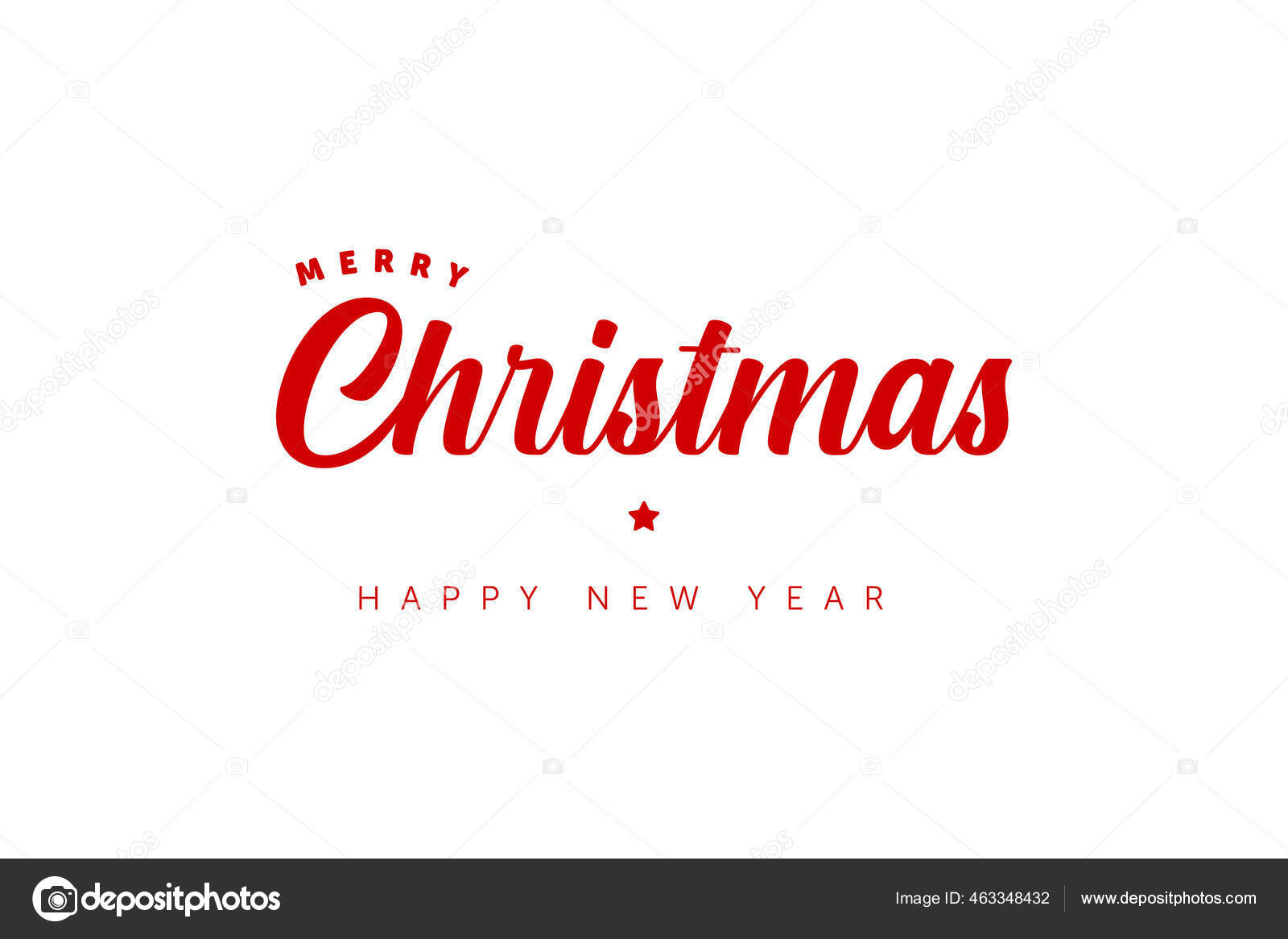 Merry Christmas Red Hand Lettering Inscription Winter Holiday Design ...