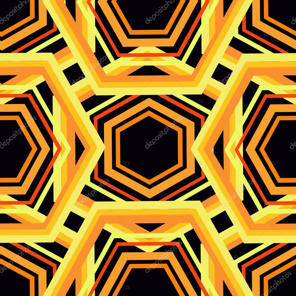 Yellow polygons on a black background. Seamless. Stock Vector by ...