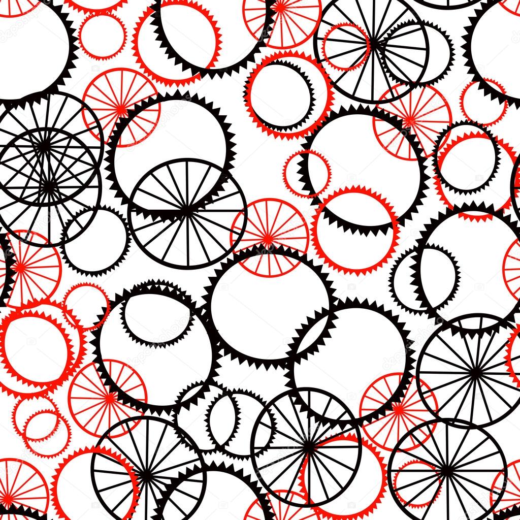 Wheels black and red on a white background.Seamless. Stock Vector Image ...