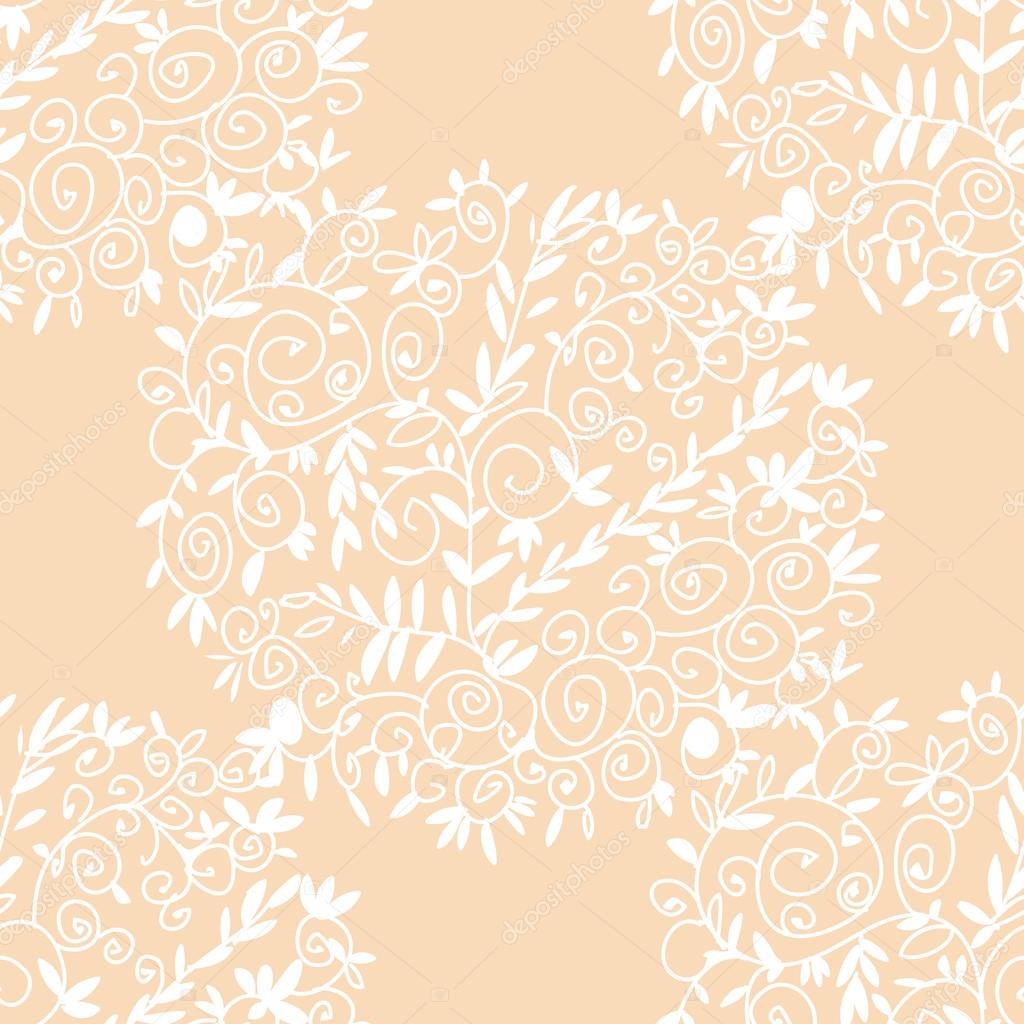 A pattern of white flowers on a cream background.Seamless. Stock Vector ...