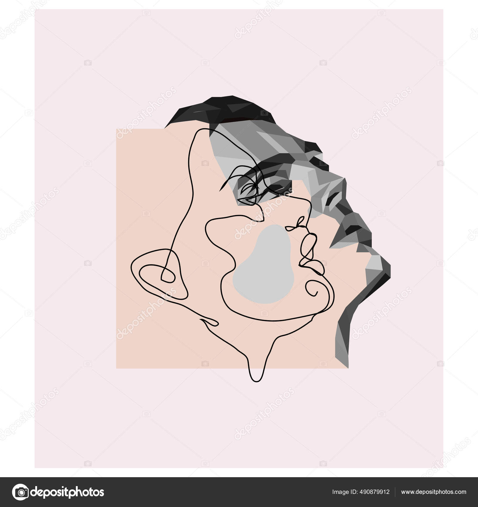 Combination Line Art Polygonal Illustration Design Art Idea Shirt Stock ...