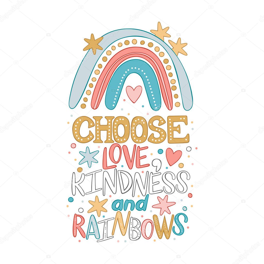 Elige el amor, la bondad y los arcoíris. Dibujos animados arco iris ...