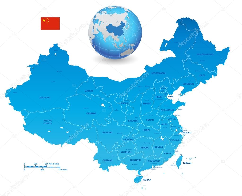 China azul vector mapa conjunto 2023