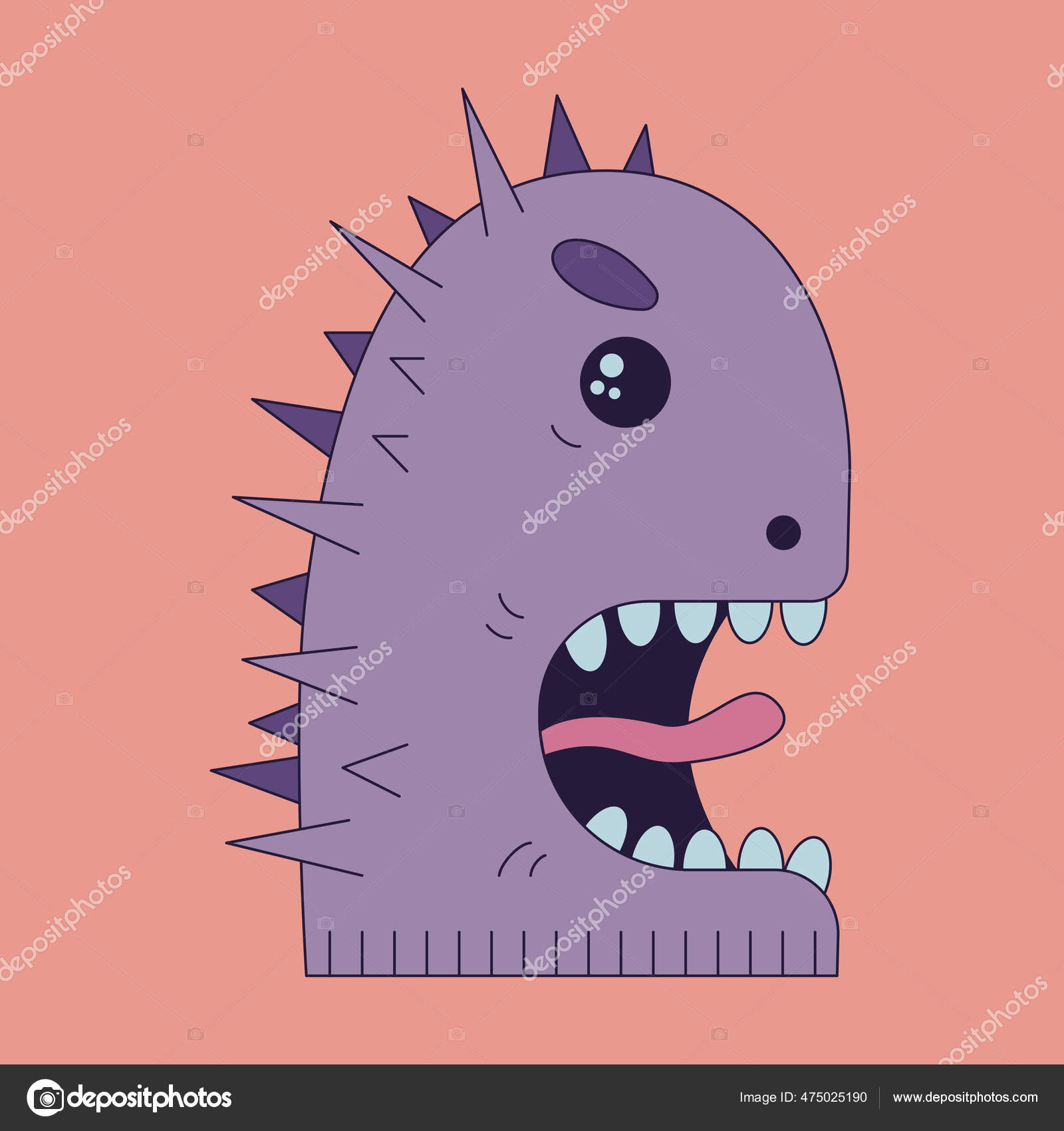 Vector illustration of an angry character in doodle style. An evil ...