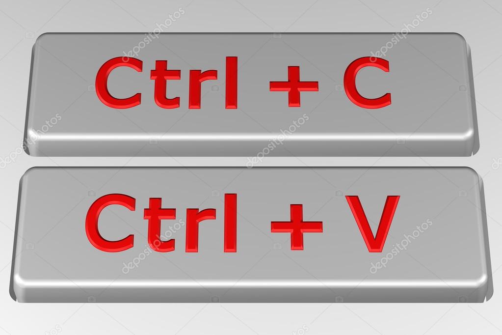 Concept: Copy paste buttons. 3D rendering. — Stock Photo © ARudolf ...