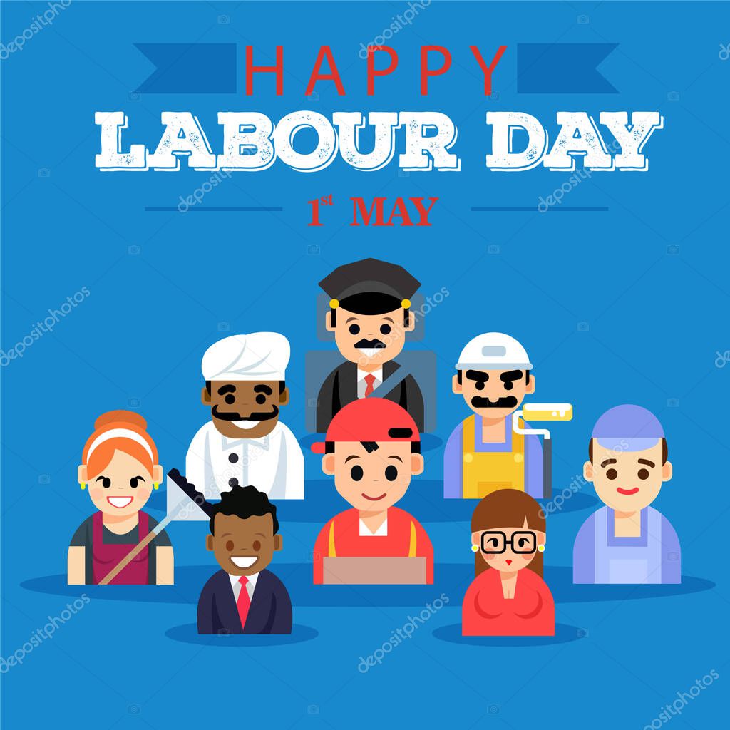 Feliz Día del Trabajo, Día Internacional del Trabajador tipografía ...