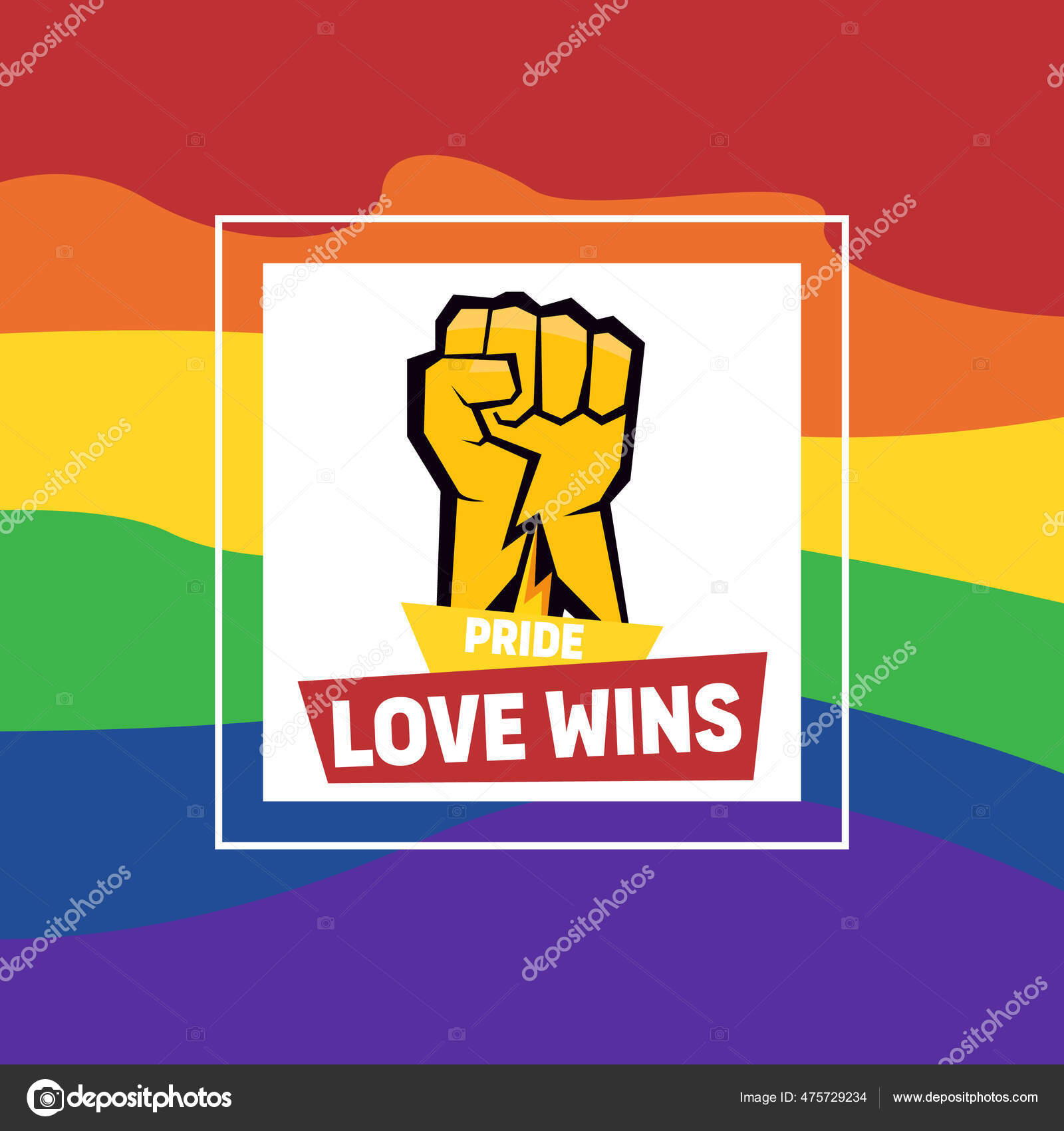 Pride Month Logo Rainbow Flag Pride Symbol Heart Lgbt Sexual Stock ...