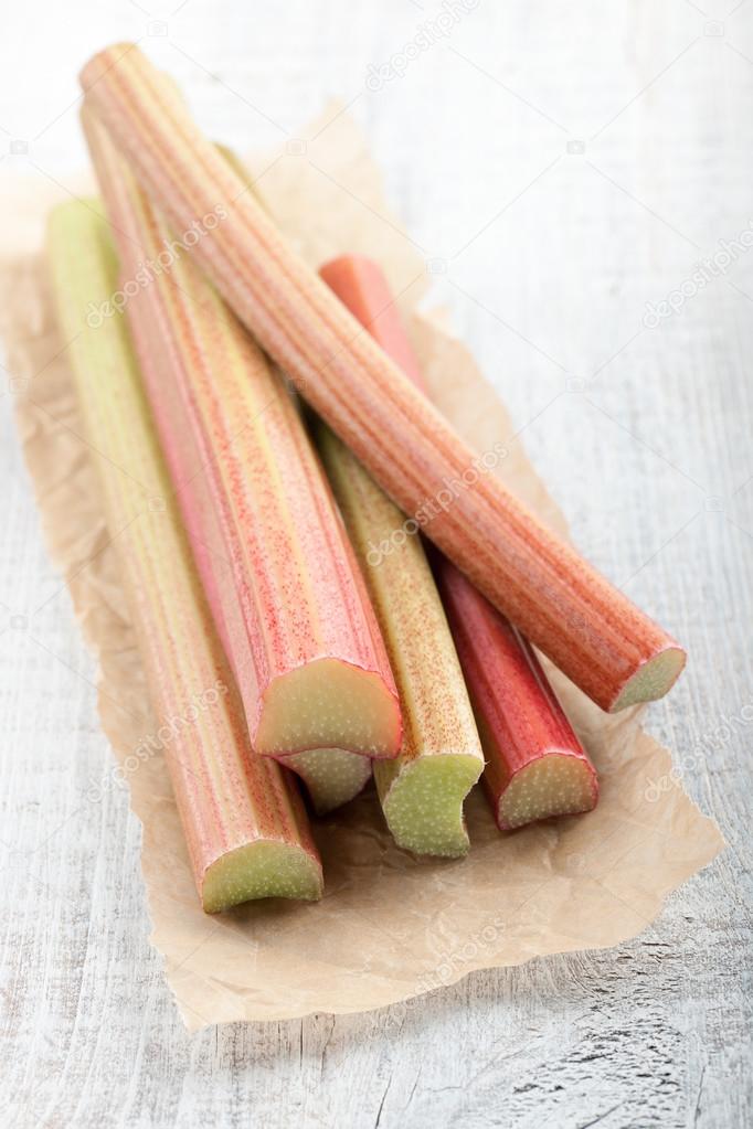 Fresh rhubarb — Stock Photo © ffphoto #77454600
